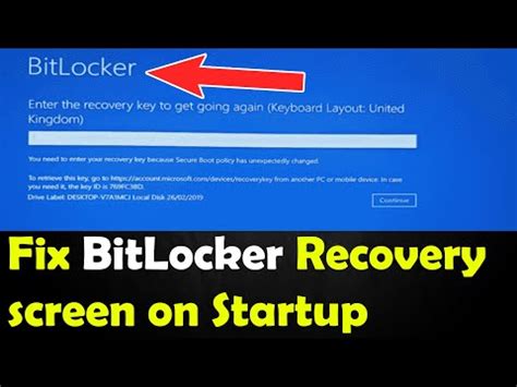 How To FIX Bitlocker Recovery Key Screen Windows YouTube