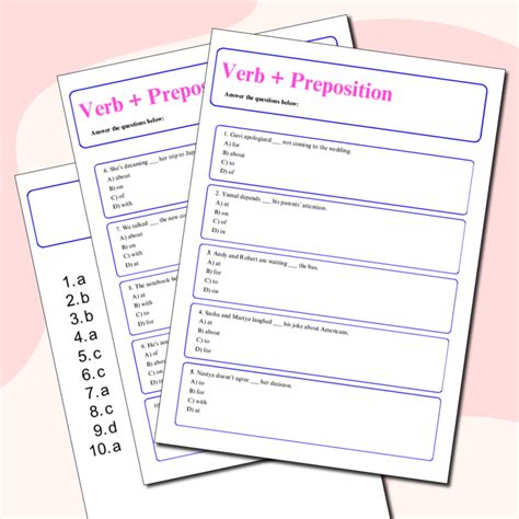 Тест по английскому языку на тему Verb Preposition 8 9 класс