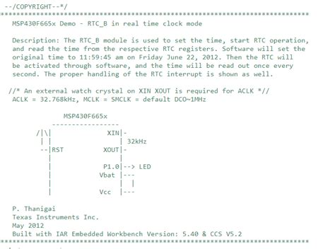 MSP F Connection For Inbuilt RTC MSP Low Power Microcontroller Forum MSP Low Power