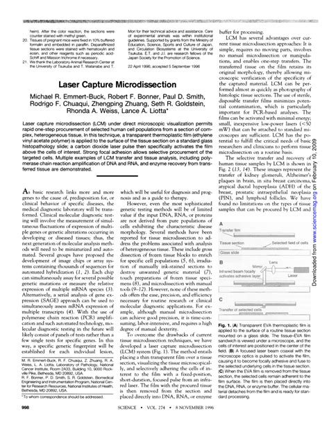 Pdf Laser Capture Microdissection