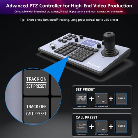 prisual ptz camera joystick controller poe with 4d joystick for live s