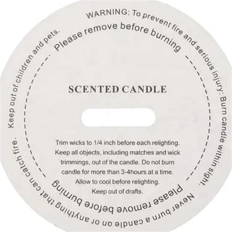 Dust Cover And Warning Label 20 Joytek Candle Supply