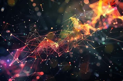 premium photo geometric shapes morphing into abstract neural net