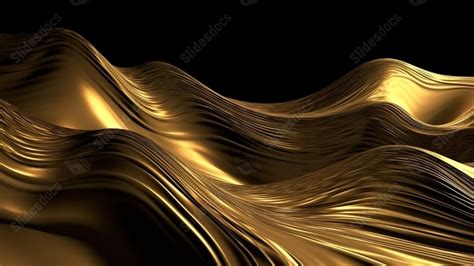 abstract golden wave texture in 3d render powerpoint background for