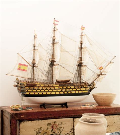 T Pack Ship Model In Wood Spanish Vessel Santa Ana