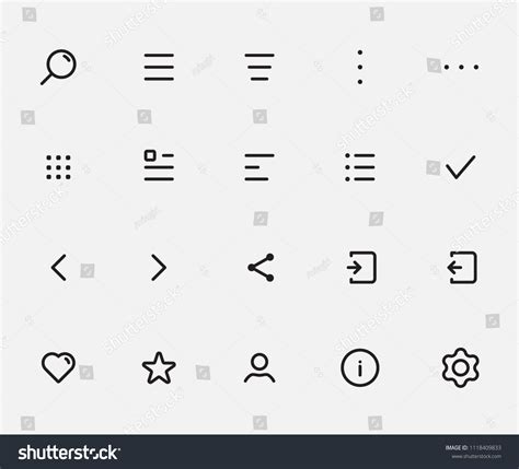 Most Common App Icon Set Navigation Stock Vector Royalty Free