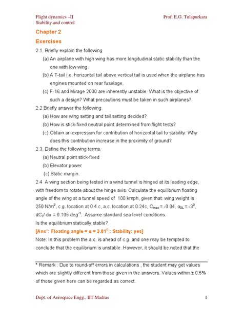 015 Chapter 2 Exercises Pdf Motion Physics Fluid Dynamics