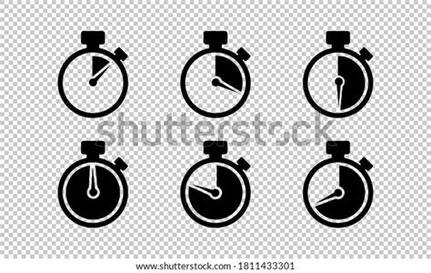 Timer Isolated Icon Set On Transparent Stock Vector Royalty Free 1811433301 Shutterstock