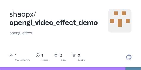 GitHub Shaopx Opengl Video Effect Demo Opengl Effect