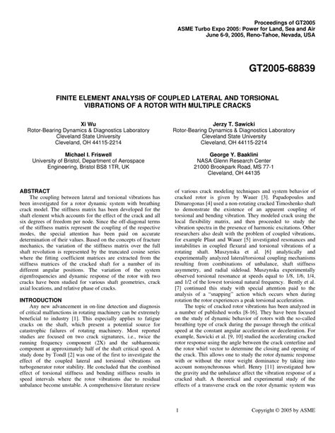 Pdf Finite Element Analysis Of Coupled Lateral And Torsional Vibrations Of A Rotor With