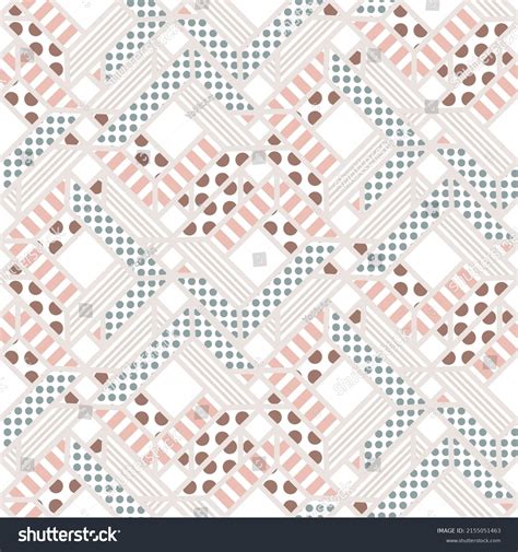 Geometric Intertwined Shapes Seamless Pattern Abstract Stock Vector
