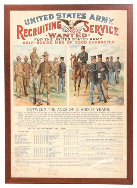 Lot 1904 Army Recruiting Poster