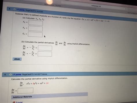 Solved Suppose That Z Is Defined Implicitly As A Function Of