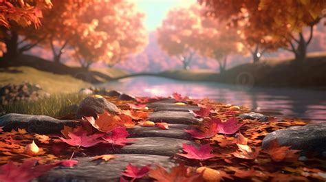 Stunning Fall Foliage Backdrop In 3d Rendering Background Garden Plants Flower Garden Garden