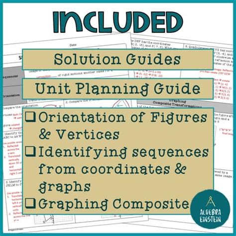 Geometry Sequences Of Transformations On The Coordinate Plane Notes And Worksheet