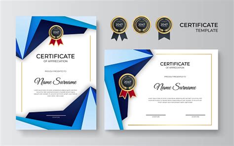 프리미엄 스타일의 전문 인증서 템플릿 황금 장식 요소와 감사 템플릿의 인증서 디자인 졸업장 졸업 상 벡터 일러스트레이션 세로