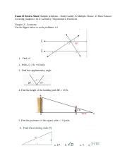 Geometry And Trigonometry Exam Review Sample Problems And Study Course Hero