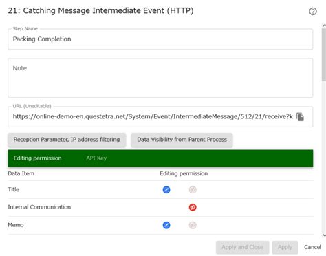 Catching Message Intermediate Event Questetra Support