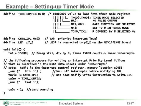 Timers And Event Counters Lecture Embedded Systems