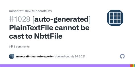 Auto Generated PlainTextFile Cannot Be Cast To NbttFile Issue Minecraft Dev