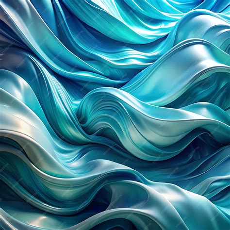 Abstract Layered Blue Wave Pattern Flowing Curves And Gradients Creating And Modern Design