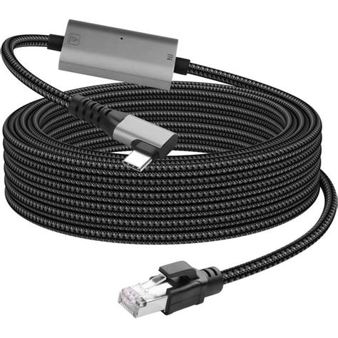 Usb C To Ethernet Cable 6 5 Ft Gigabit Rj45 Lan To 90 Degree Right Angle Usb C Adapter