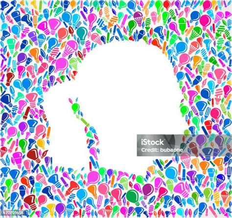 โปรไฟล์หญิงบนพื้นหลังรูปแบบหลอดไฟเวกเตอร์ ภาพประกอบสต็อก ดาวน์โหลดรูปภาพตอนนี้ 2015 ผมหาง