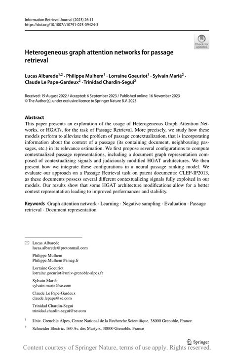 Heterogeneous Graph Attention Networks For Passage Retrieval