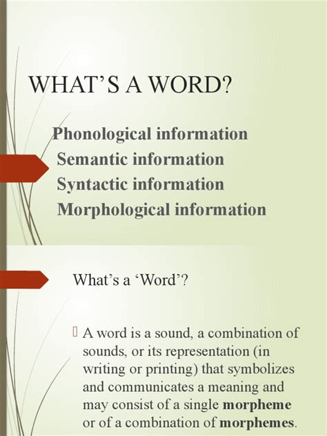 Morphology 3 Pdf Word Morphology Linguistics