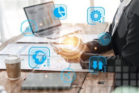 Businessman Process Analysis And Innovation With Global Network Connectivity Concept For