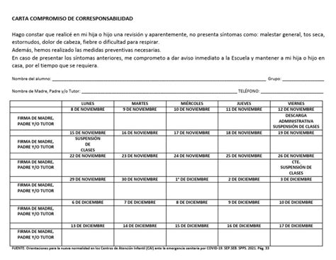 Carta Compromiso De Corresponsabilidad Nov Dic 2021 Pdf Pandemia