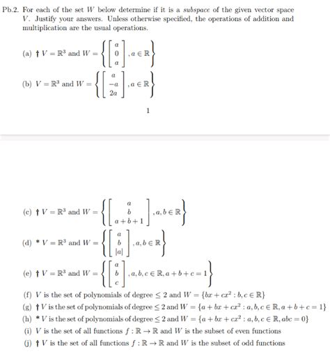 solved pb 2 ﻿for each of the set w ﻿below determine if it