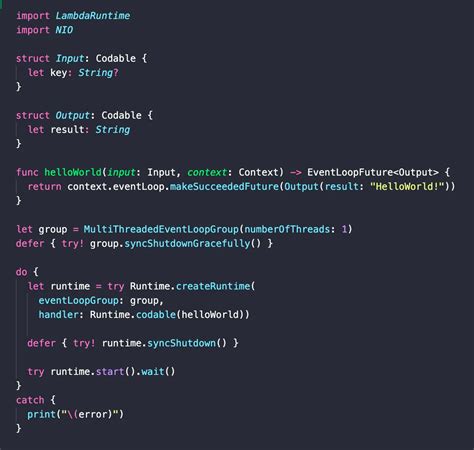 swift on aws lambda performs like node and python using swift sprinter