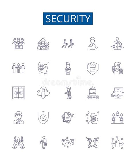 Security Line Icons Signs Set Design Collection Of Secure Safeguard Protect Fortify Defend