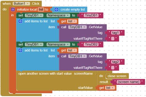 can you pass two databases from one screen to another mit app