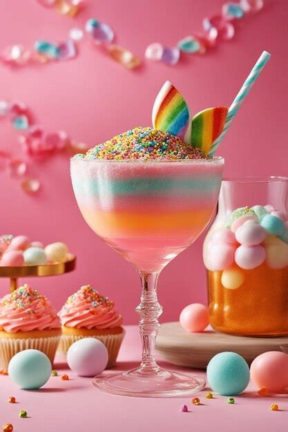Premium Photo Candylicious Delight In A Glass Sweet Sips For All Ages