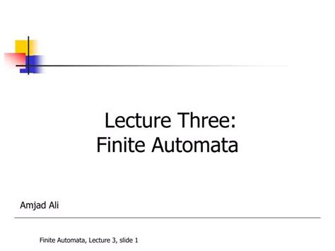 PPT Lecture Three Finite Automata PowerPoint Presentation Free Download ID 2849021