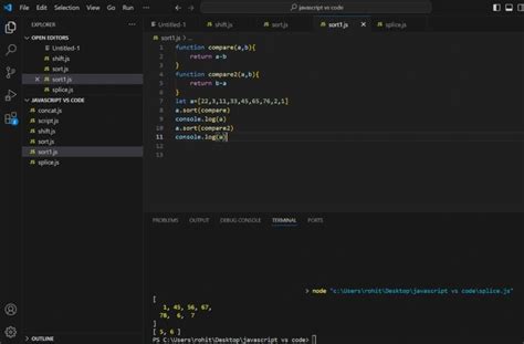 0930 Days Of Code Javascript📈 Sorting Splice And Slice Operation In Array🚀🚀🚀🚀 Rohit Kumar