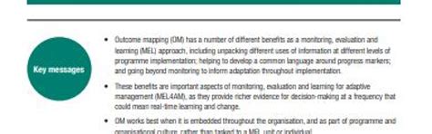 outcome mapping learning brief evalforearth
