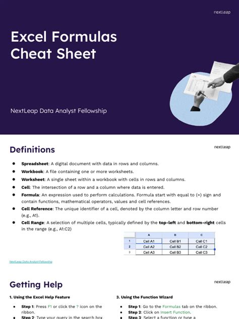 nextleap excel formulas cheat sheet compressed pdf microsoft excel