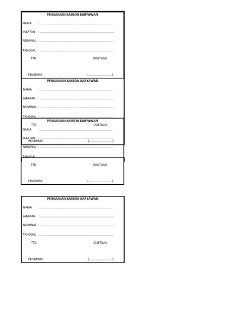 Form Pengajuan Kasbon Karyawan Pdf