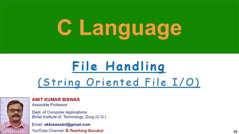 File Input Output In C Programming File Io In C String Input