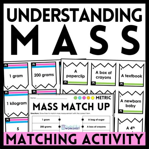 Mass Matching Activity 4th Grade Math Activity Tpt