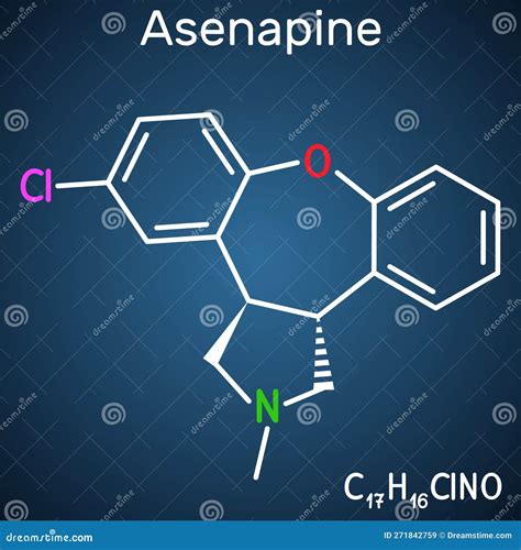 Asenapine Molecular Structure 3d Model Molecule Atypical Antipsychotics Structural Chemical