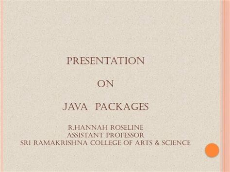 Packages In Java Ppt