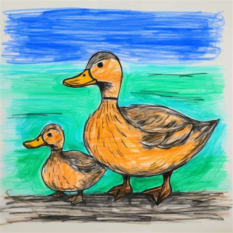 9000 Colorful Duck Drawing Pictures