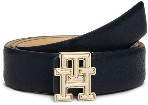 Tommy Hilfiger Th Logo Bombe Rev 30 Reversible Leather Belt Space Blue