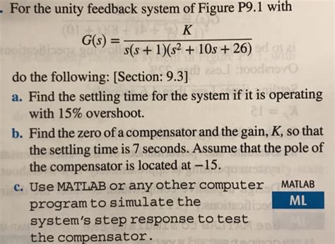 solved for the unity feedback system of figure p9 1 with