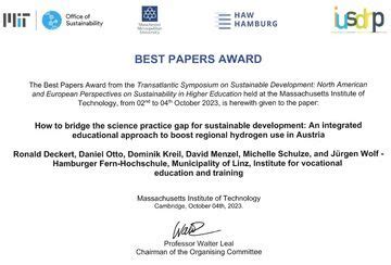 Best Paper Award für gemeinsames Bildungsprojekt | HFH