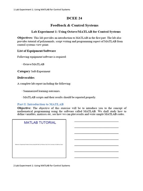 Dcee 24 Lab Activity 1 Pdf Matrix Mathematics Matlab